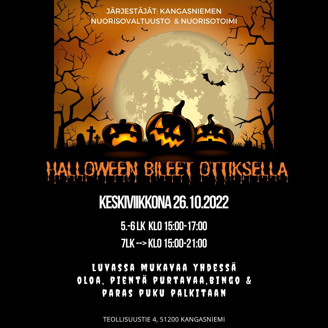 Halloween bileet Ottiksella | Kangasniemi